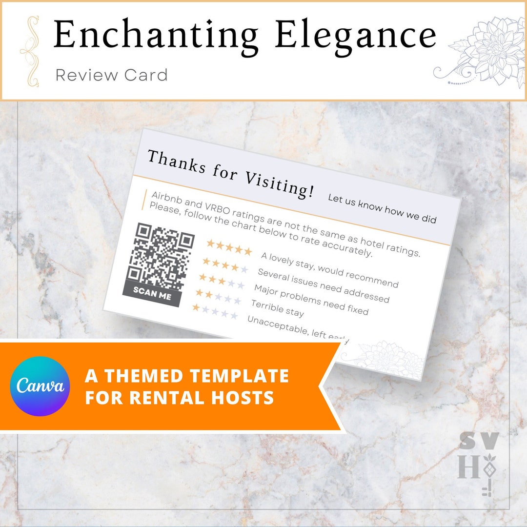 Review Card Template - Enchanting Elegance ~ | Airbnb | VRBO | Vacation ...