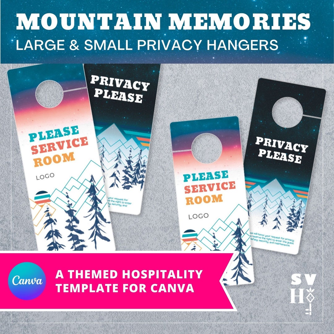 Hotel Privacy Door Hanger Templates - Mountain Memories Theme - Etsy