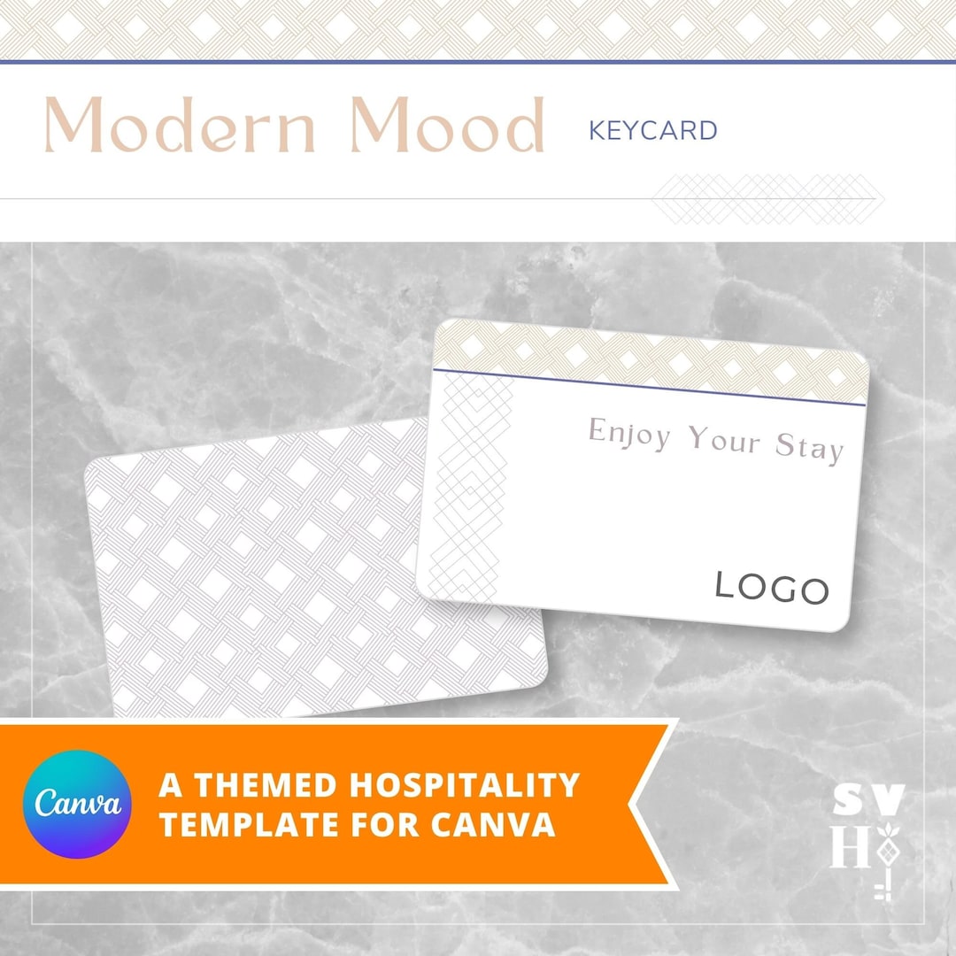 Hotel Keycard Template - Modern Mood Theme - Etsy