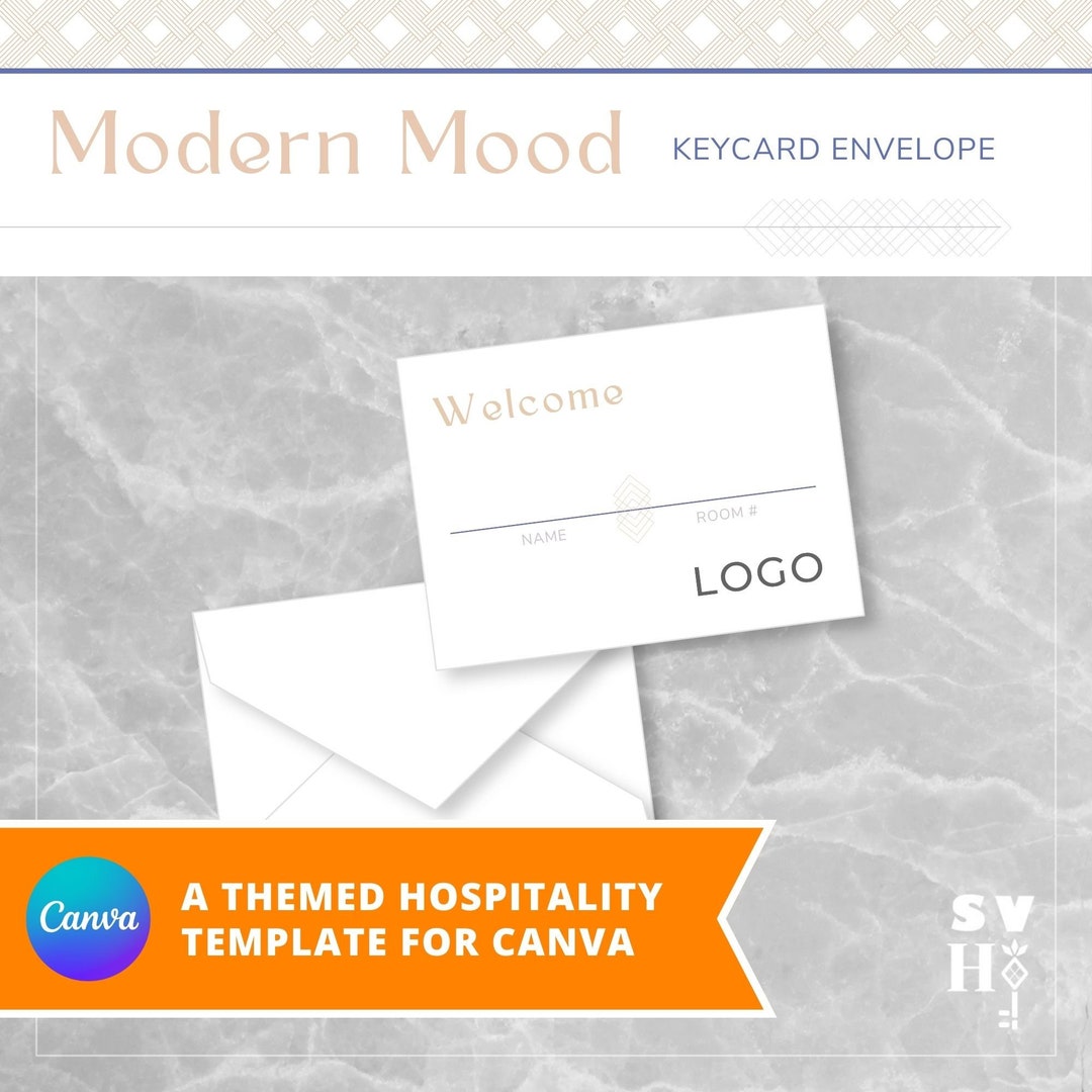 Hotel Keycard Envelope Template - Modern Mood Theme - Etsy