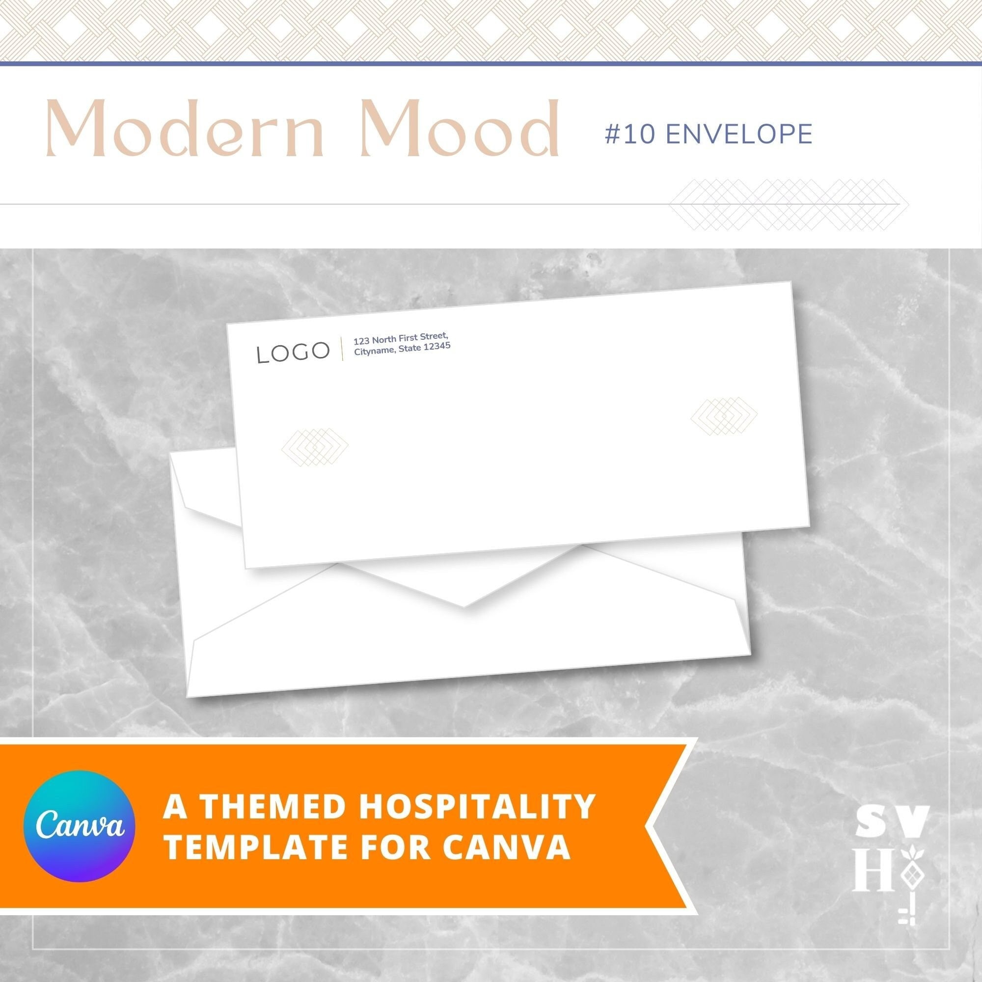 No. 10 Envelope Template - Modern Mood Theme - Etsy
