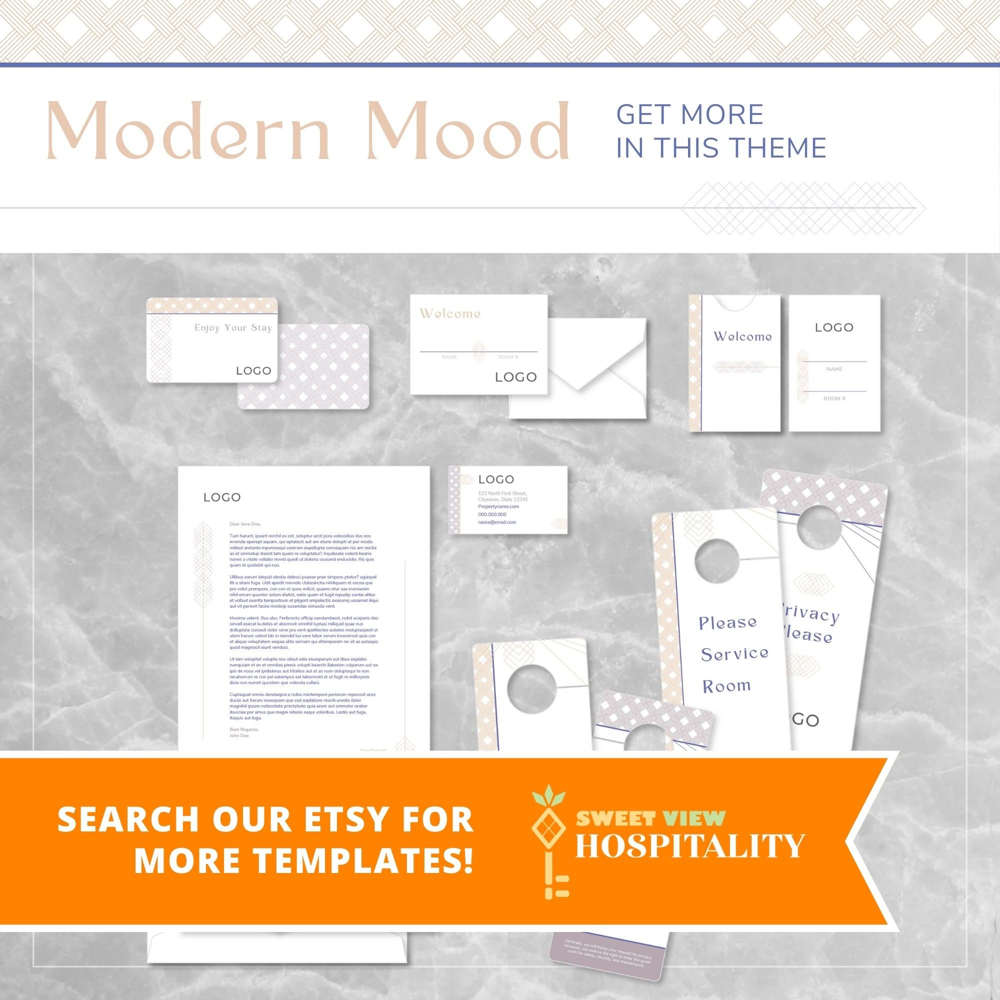 Hotel Keycard Envelope Template - Modern Mood Theme - Etsy