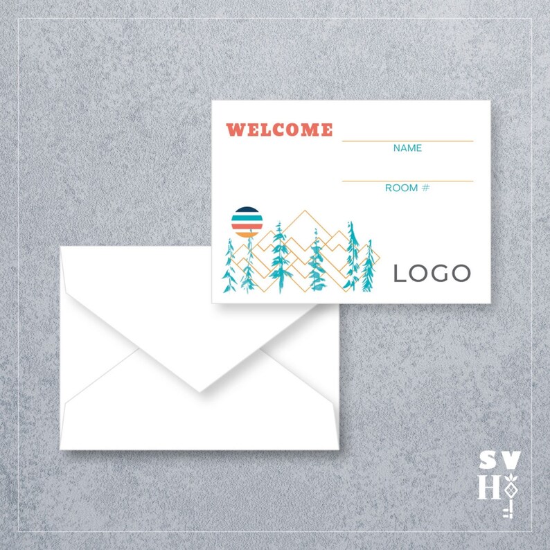 Hotel Keycard Envelope Template Mountain Memories Theme - Etsy