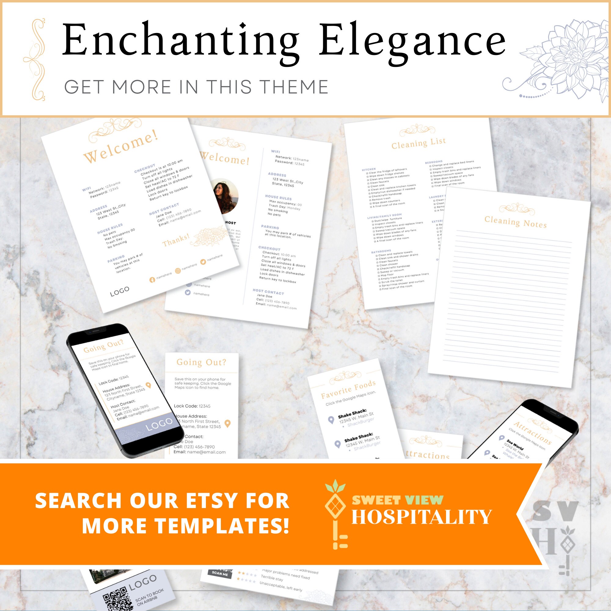 Review Card Template Enchanting Elegance Airbnb VRBO Vacation Rental ...