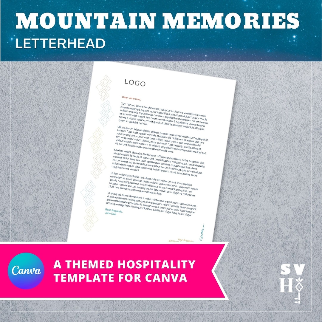 Letterhead Template - Mountain Memories Theme - Etsy