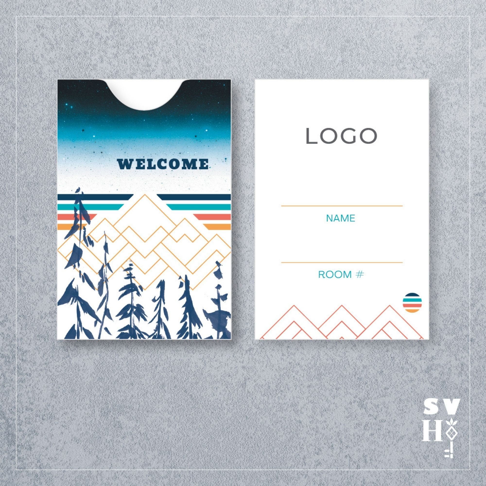 Hotel Keycard Sleeve Template - Mountain Memories Theme - Etsy