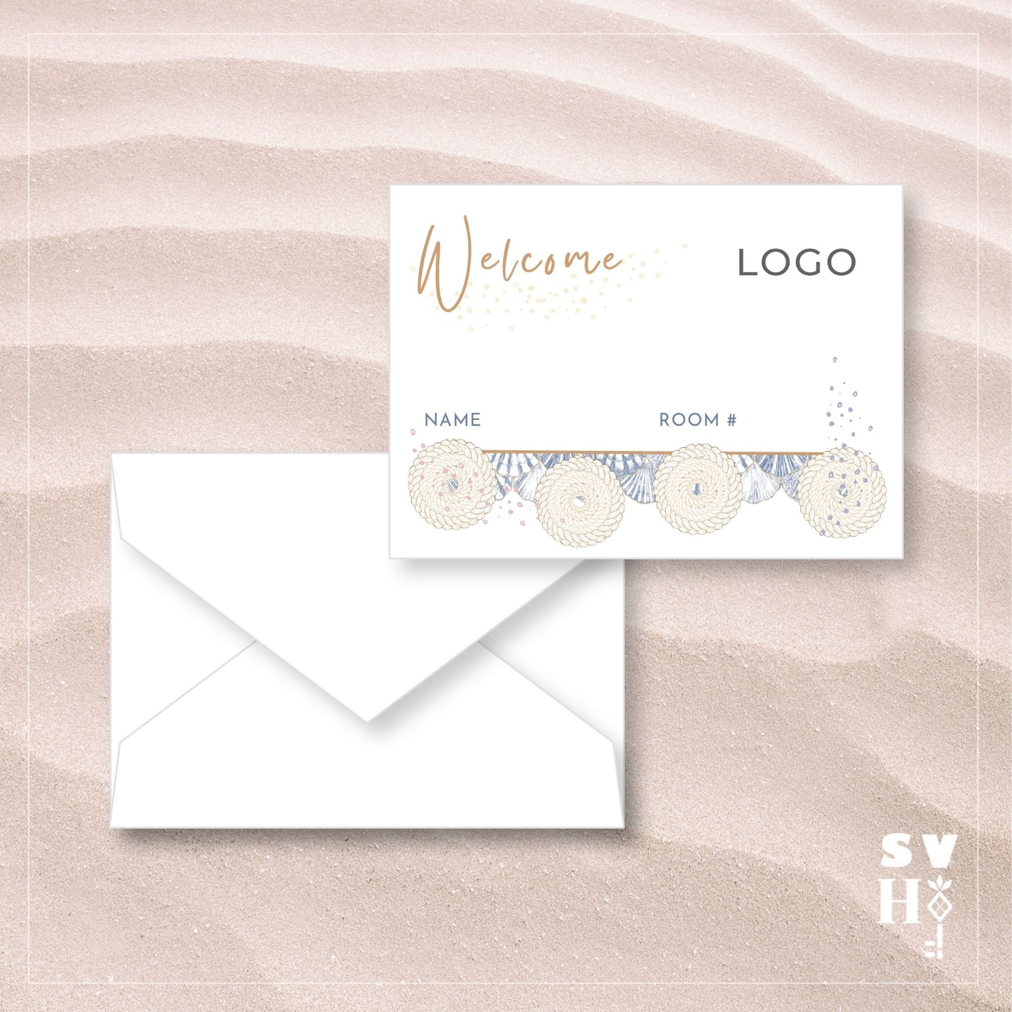 Hotel Keycard Envelope Template - Welcoming Waves Theme - Etsy