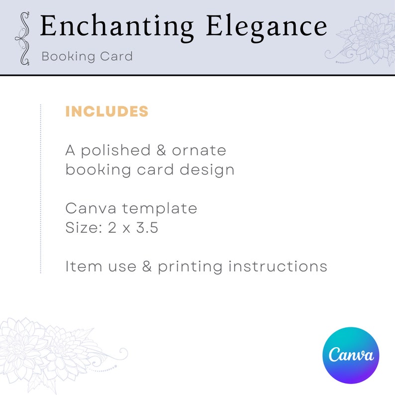 Booking Card Template - Enchanting Elegance ~ | Airbnb | VRBO ...