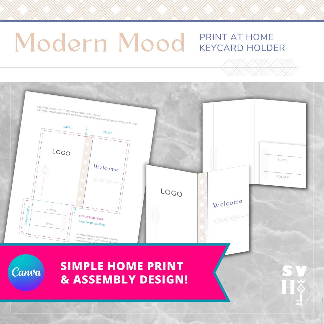 Print at Home DIY Keycard Sleeve Template - Modern Mood Theme - for ...