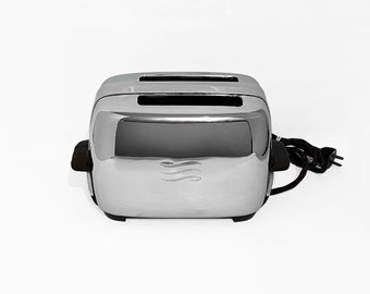 Vintage Toaster Model 202 Chrome 2 Slice Toaster, Retro Toaster Flapper ...