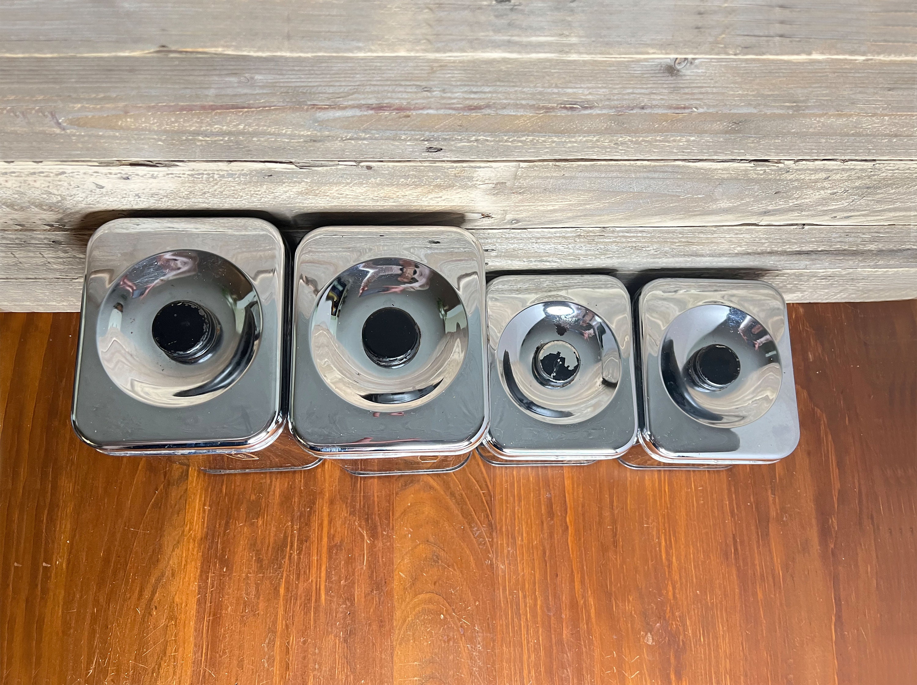 Vintage GSW Kitchen Canister Set Chrome Canister Set Canister Coffee ...