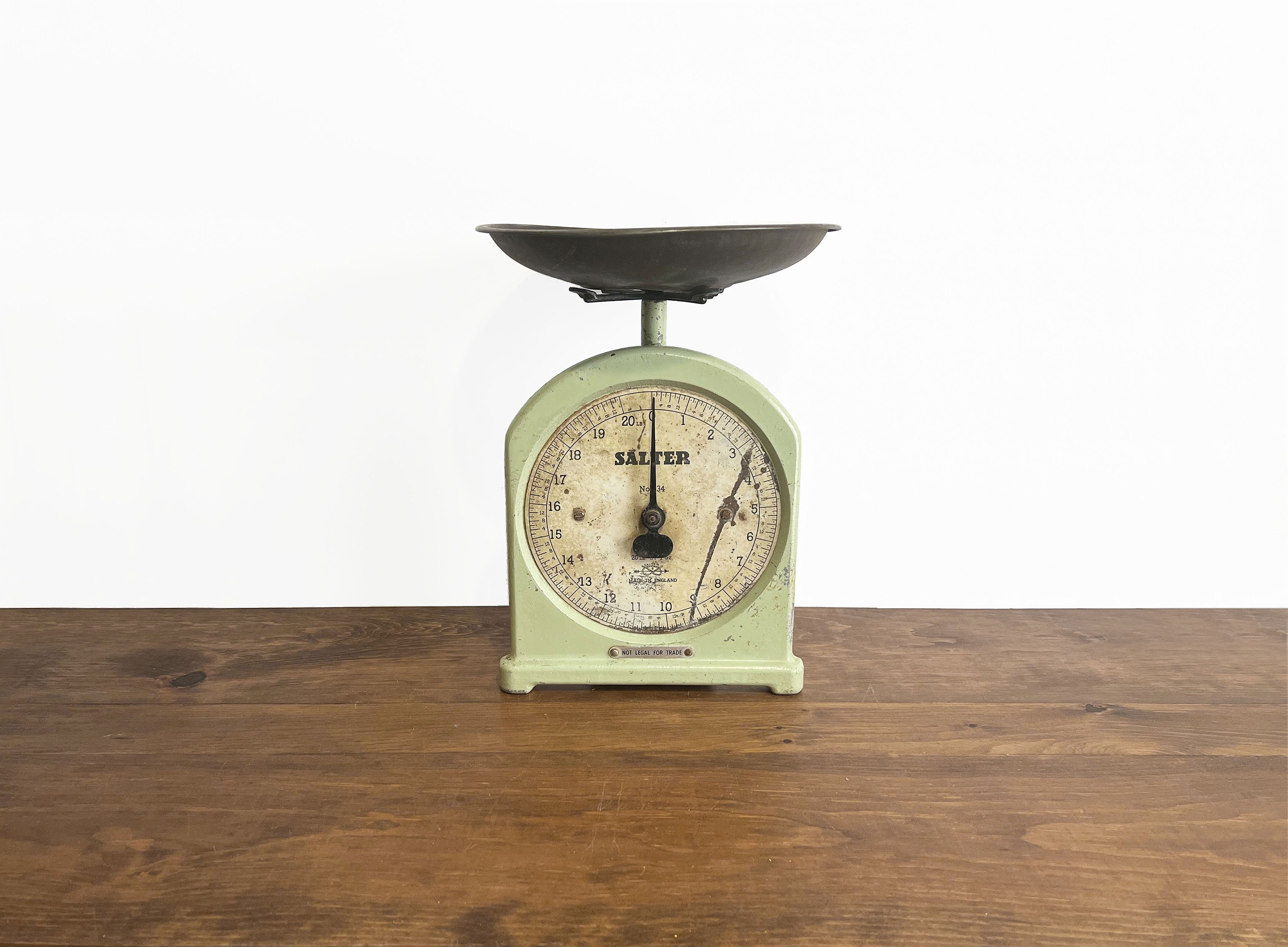 Antique Salter Kitchen Scales 20 Lbs - Vintage Cast Iron Mint Green ...