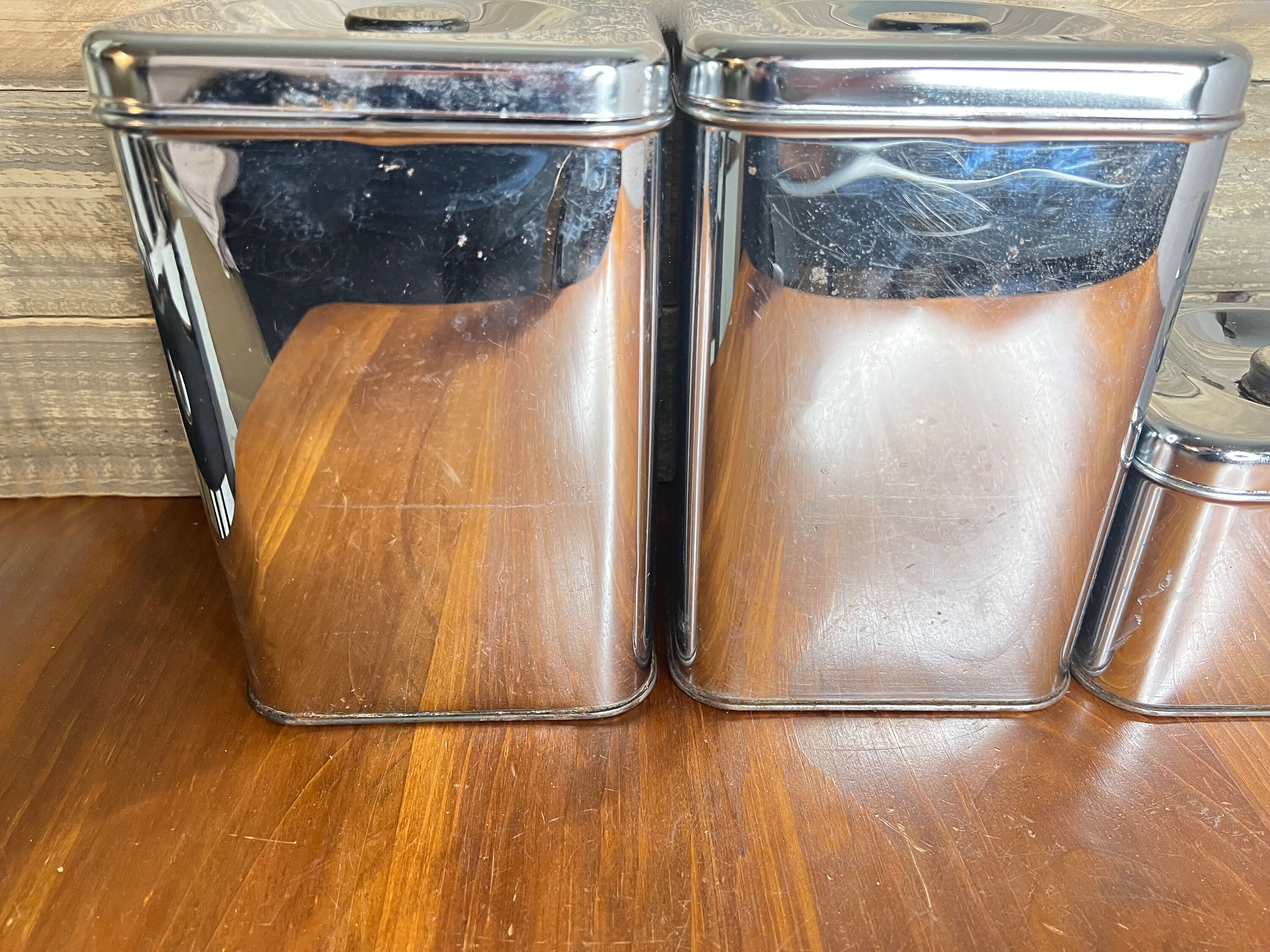 Vintage GSW Kitchen Canister Set Chrome Canister Set Canister Coffee ...