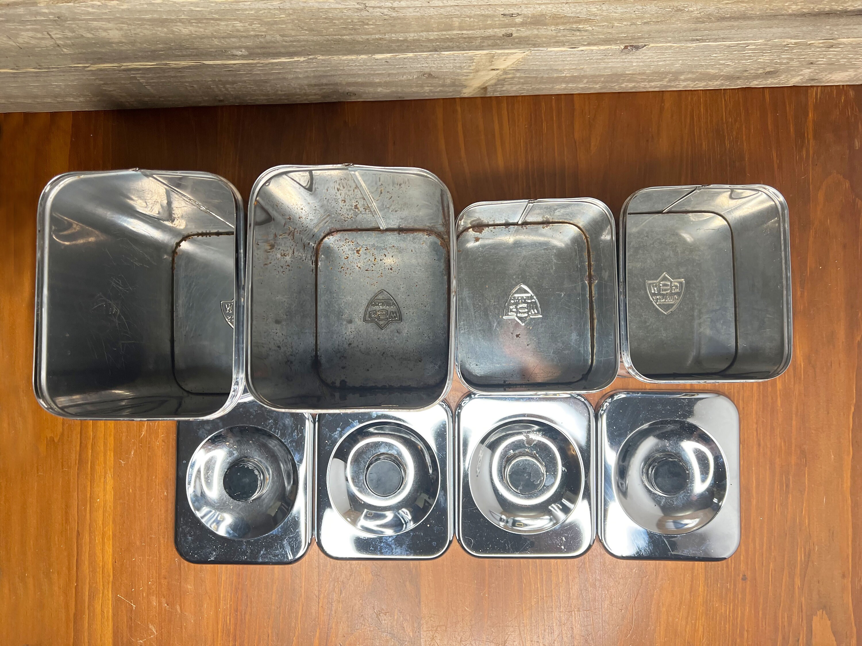 Vintage GSW Kitchen Canister Set Chrome Canister Set Canister Coffee ...