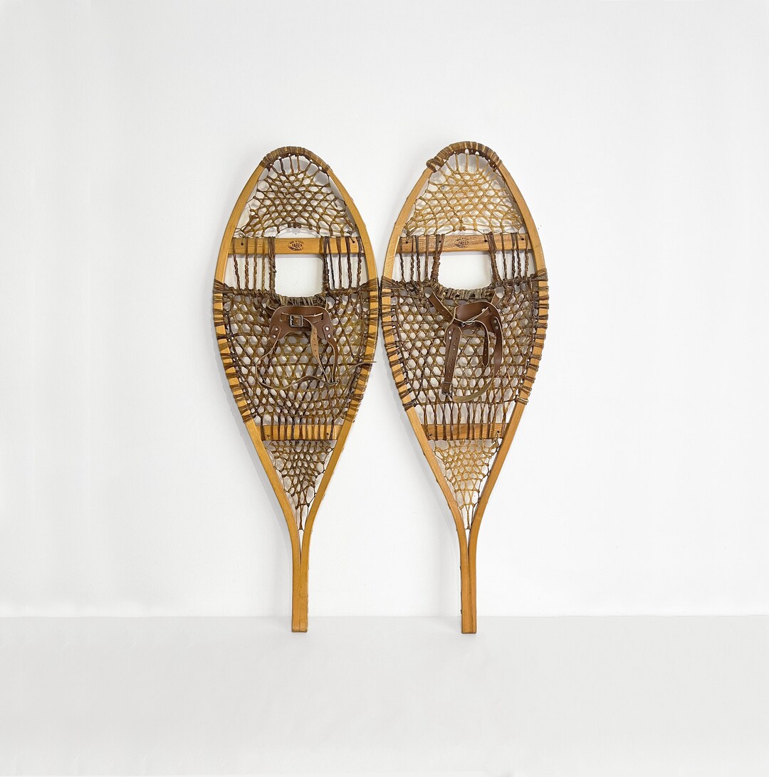 Vintage Faber Wooden Snowshoes, Canada 14 X 42 ***prices Include Taxes ...