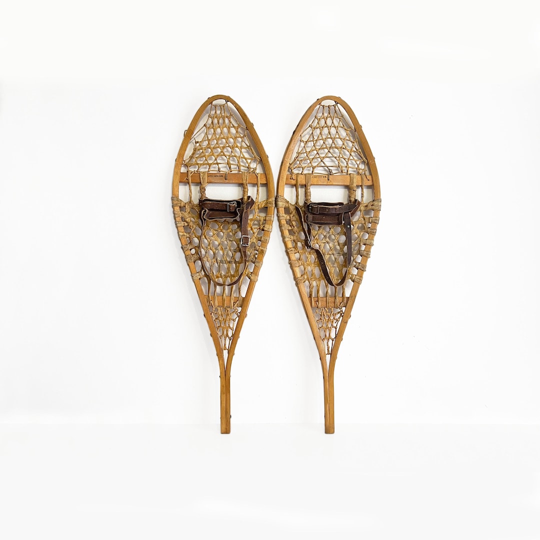 Vintage Wooden Snowshoes Made by Aigle Noir, Quebec, Canada 11 X 36 ...