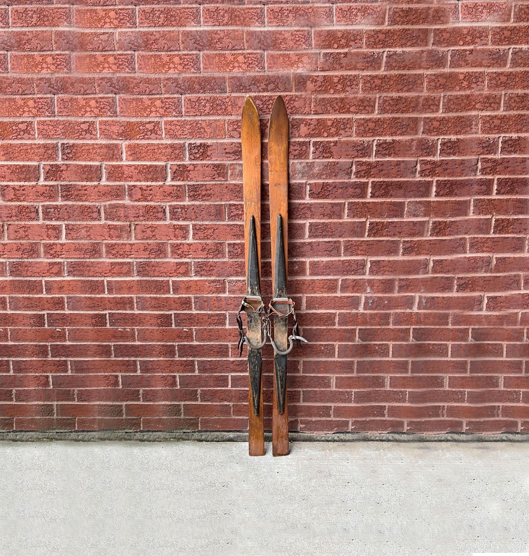 Antique Wooden Skis 5 Feet Ski Lodge Decor Rare Antique Skis - Etsy