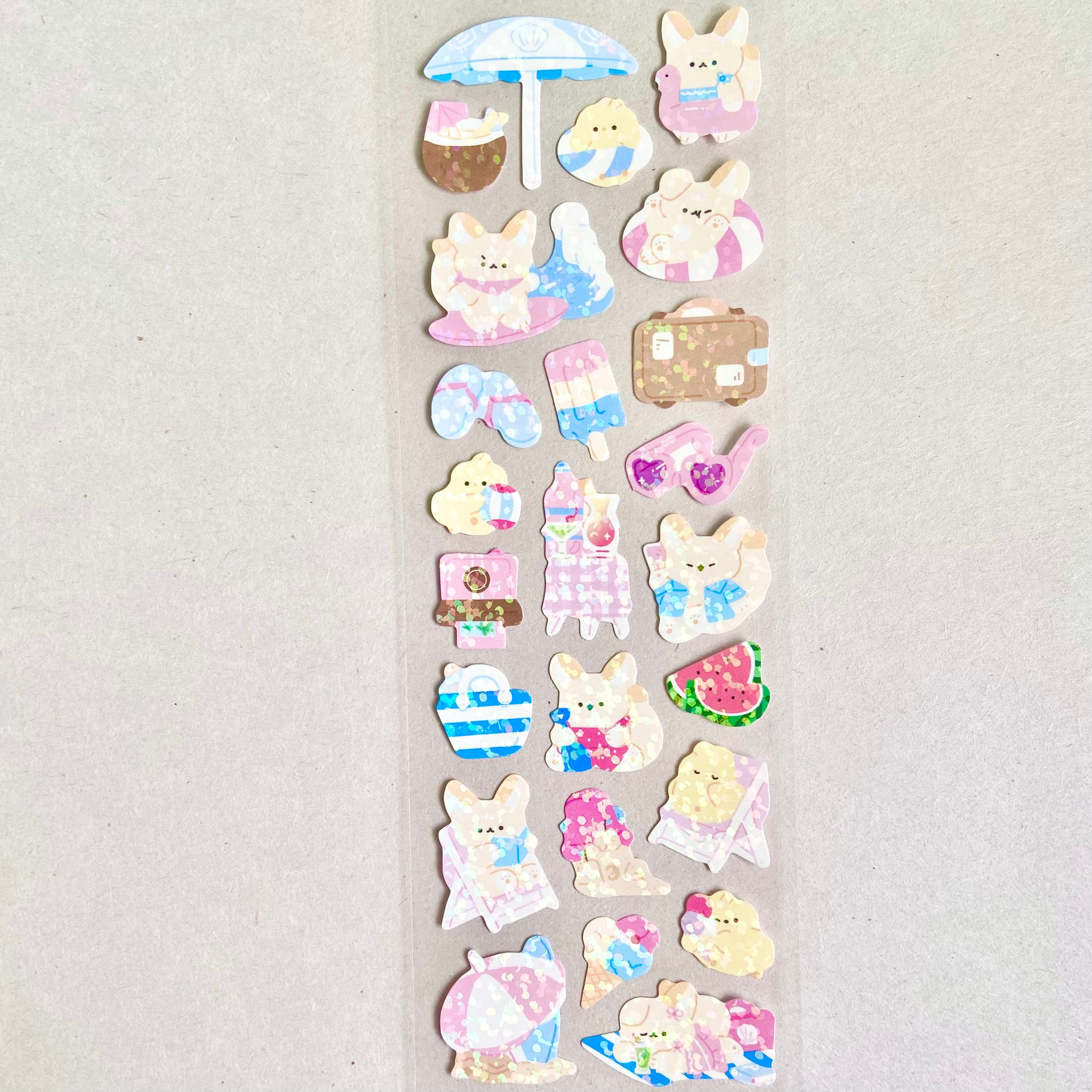 Korean Ins Glittery Deco Sticker Sheets Daily Life With - Etsy