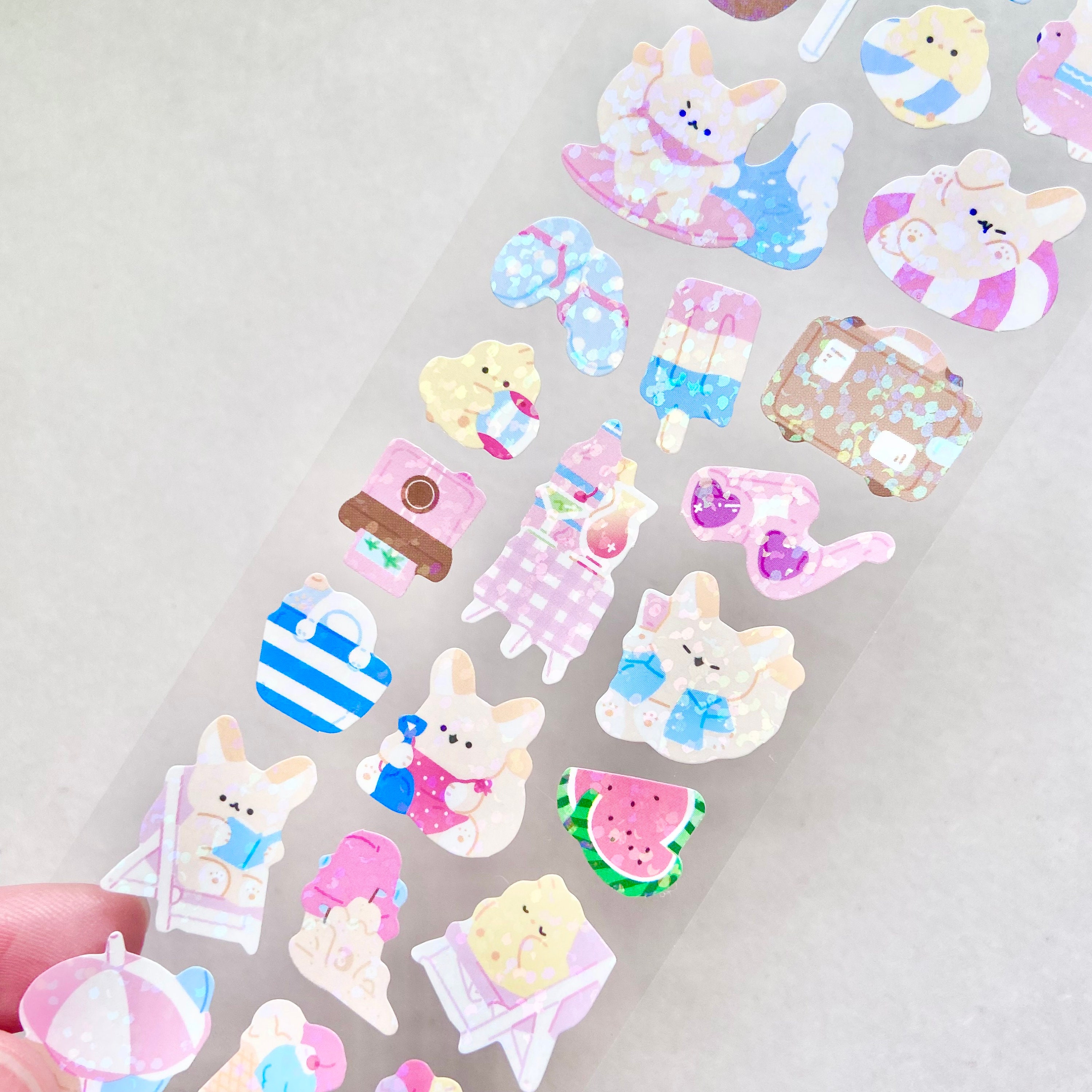 Korean Ins Glittery Deco Sticker Sheets Daily Life With - Etsy