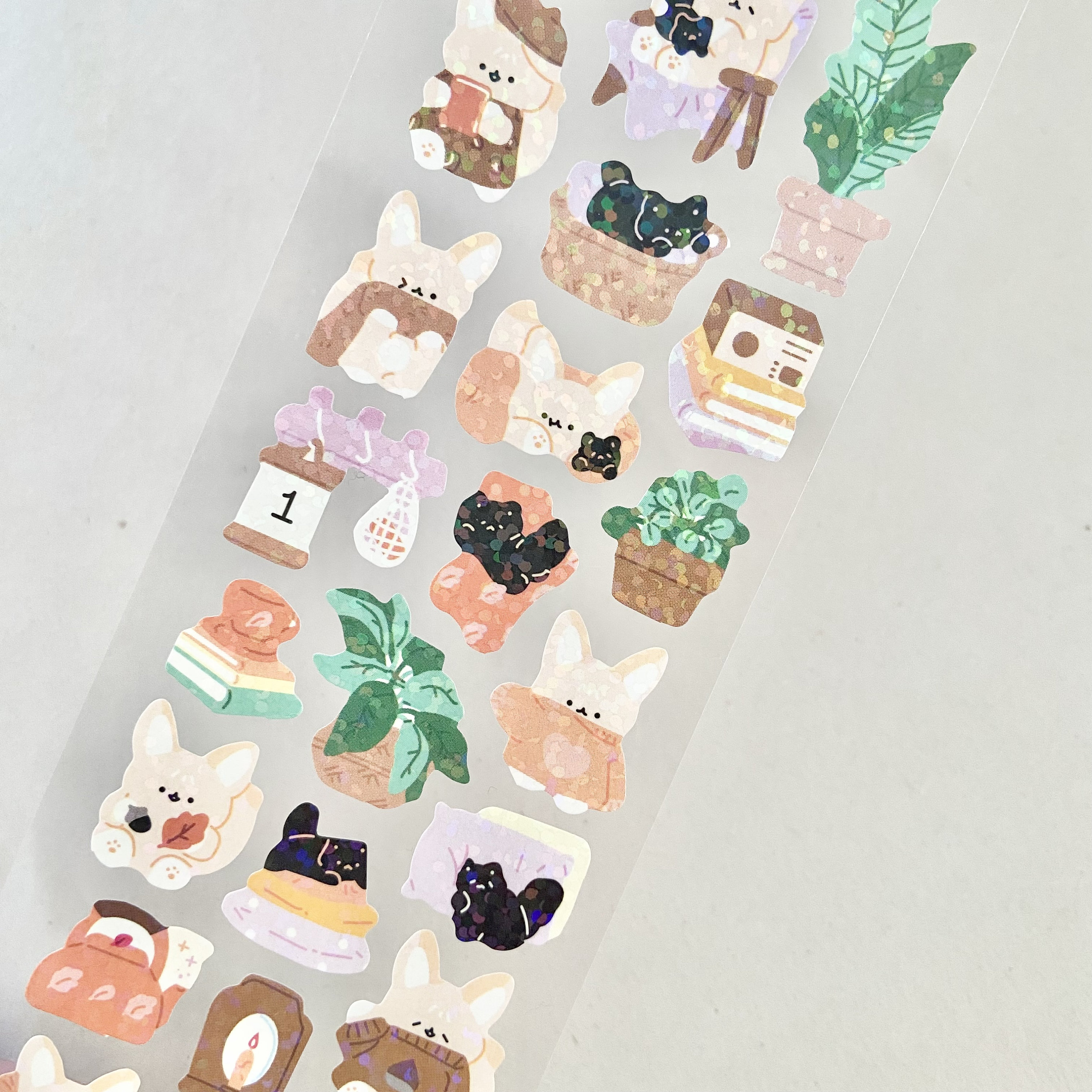 Korean Ins Glittery Deco Sticker Sheets Daily Life With - Etsy