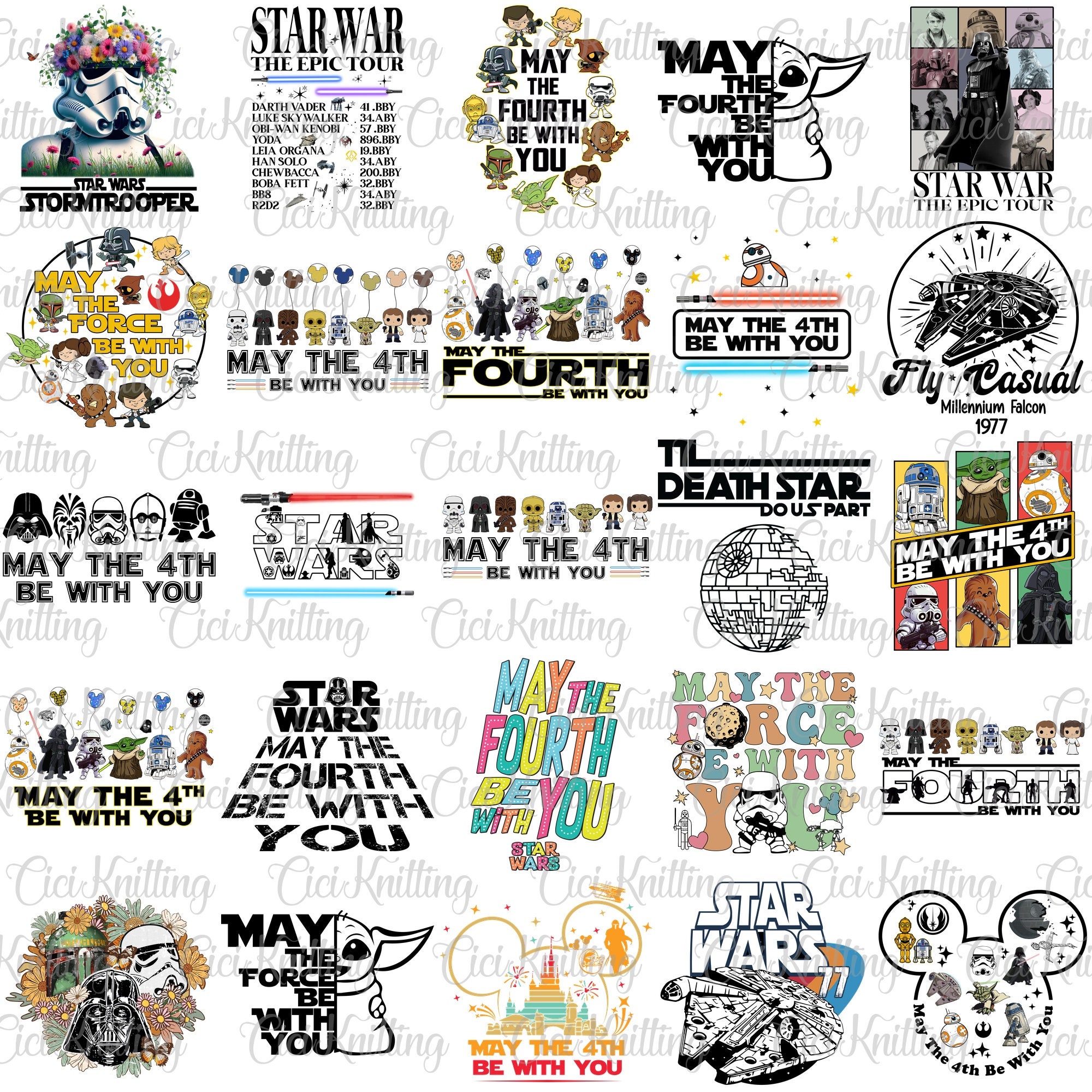 Bundle May the 4th Be With You Png, Light Saber Png, Cartoon 4th Be ...