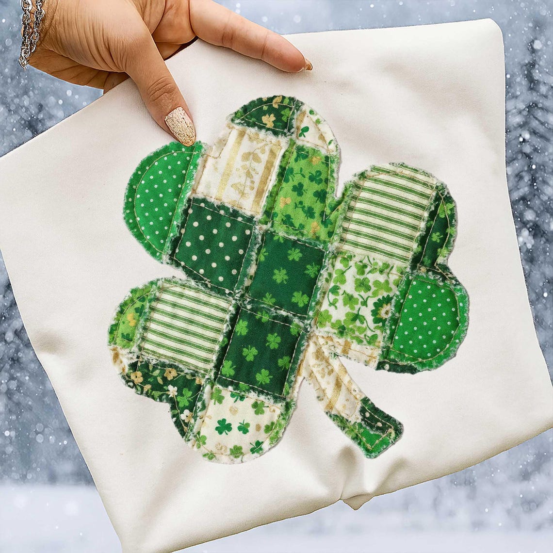 Patchwork Clover Png, Retro St Patricks Day PNG, Quilted Lucky Shamrock ...