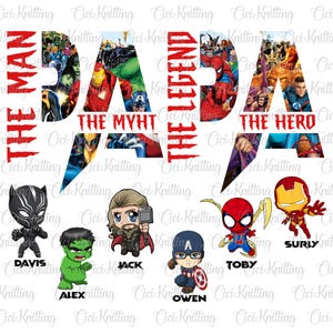 Personalized Super Dada Png Bundle, Best Dad Ever Png, Superhero Father ...