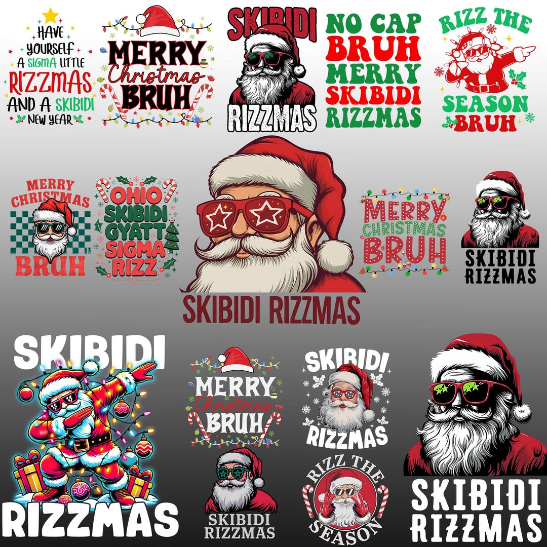 Bundle Skibidi Rizzmas SVG PNG, Merry Rizzmas Png, Rude Christmas Png ...