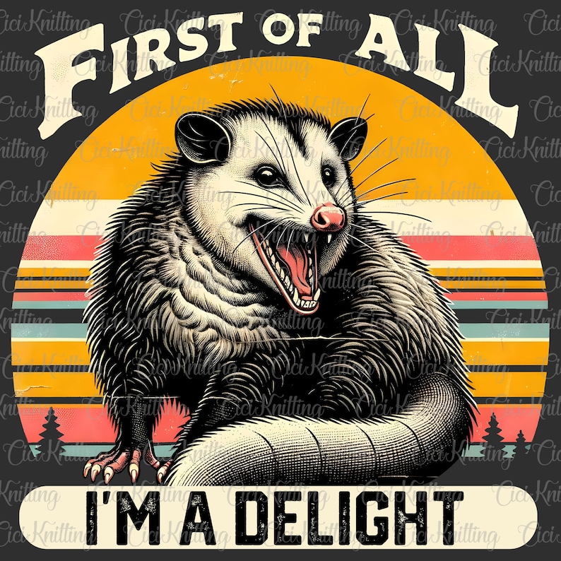 First of All I'm A Delight Sarcastic PNG, Funny Possum Png, Opossum ...
