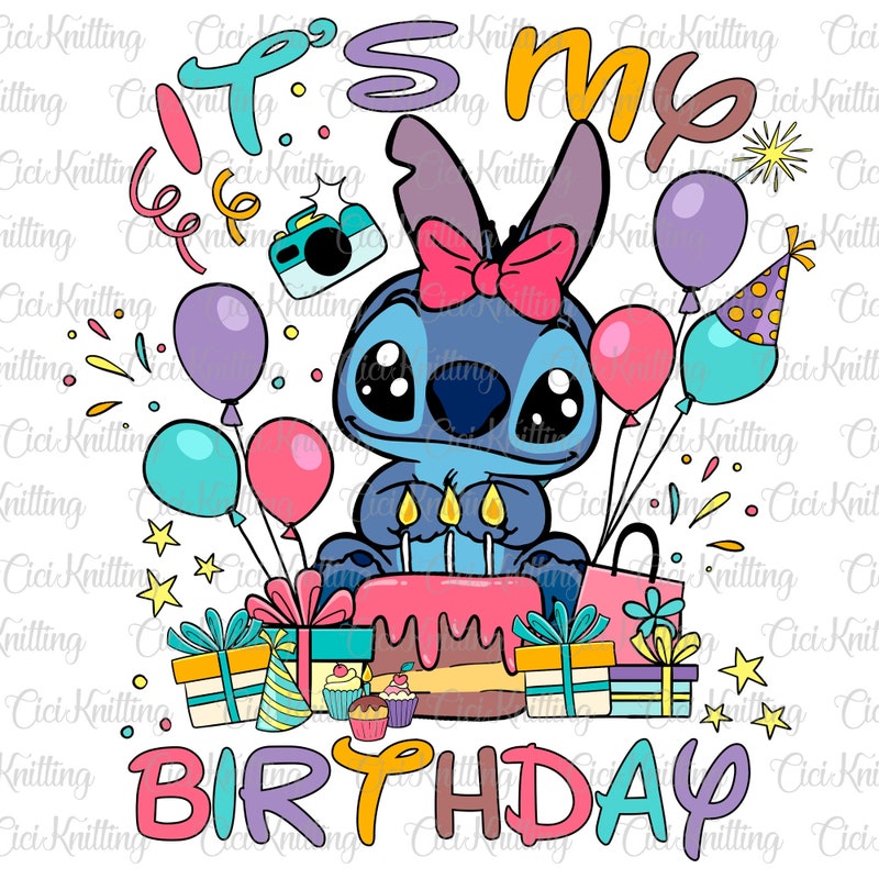Stitch Happy Birthday Png - Etsy