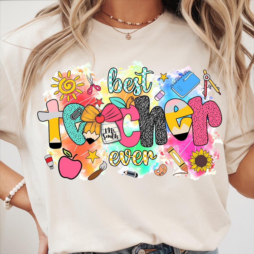 Preppy Best Teacher Ever PNG, Teacher Shirt Design, Last Day of School ...
