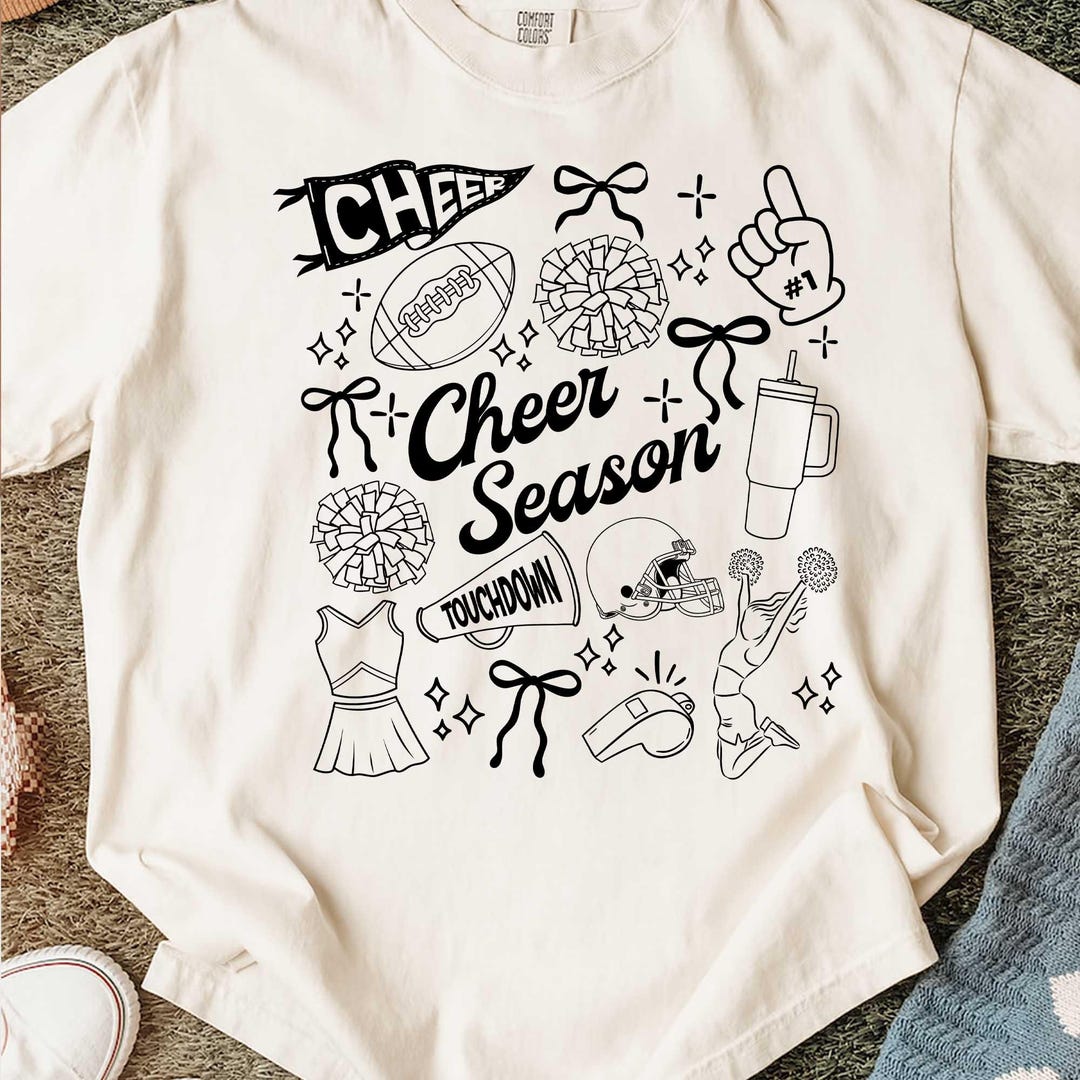 Cheer Season Doodles Svg Png Bundle, Game Day SVG, Hand Drawn Doodle ...