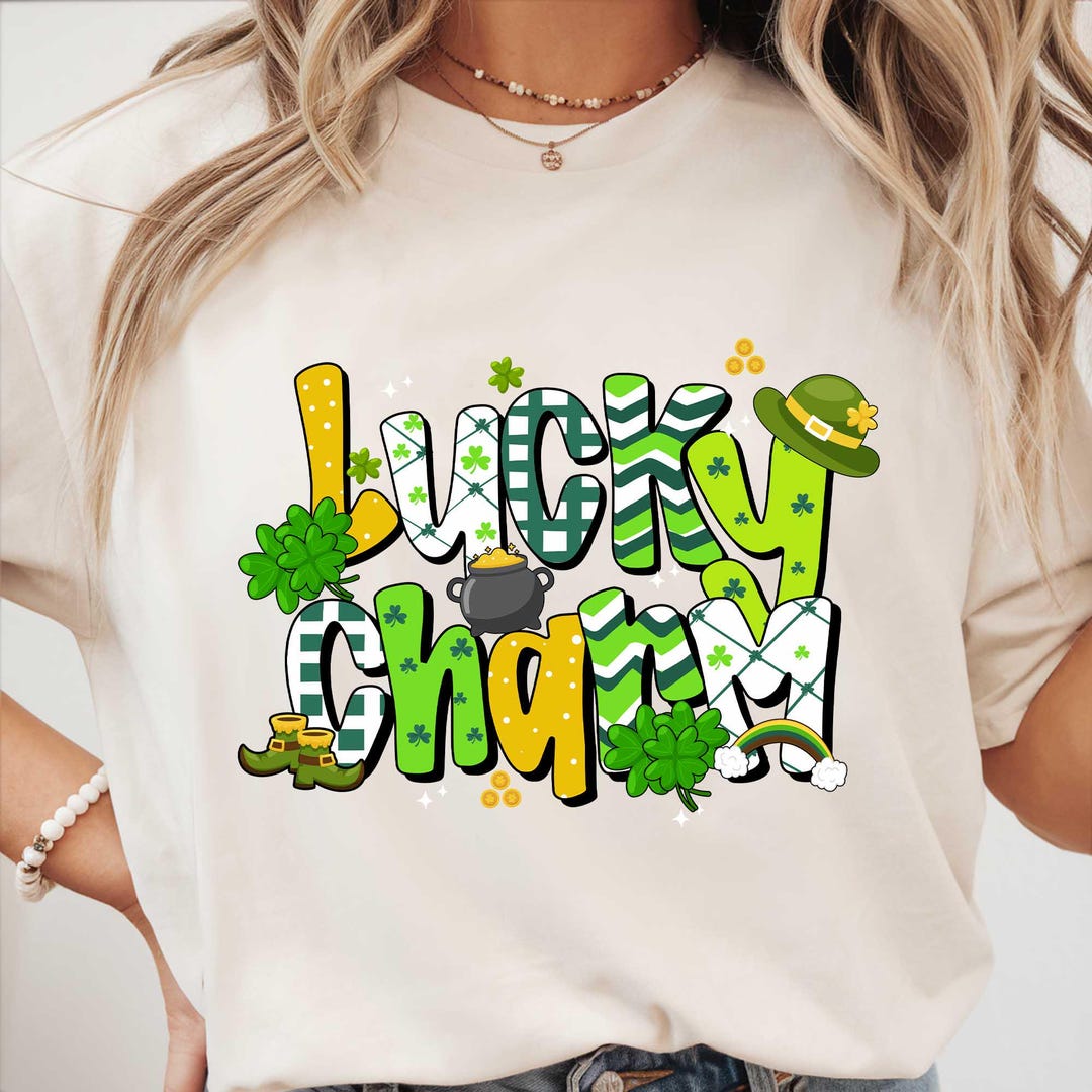 Lucky Charm Png, Preppy St Patricks Day Png, Patrick Doodles Png, St ...