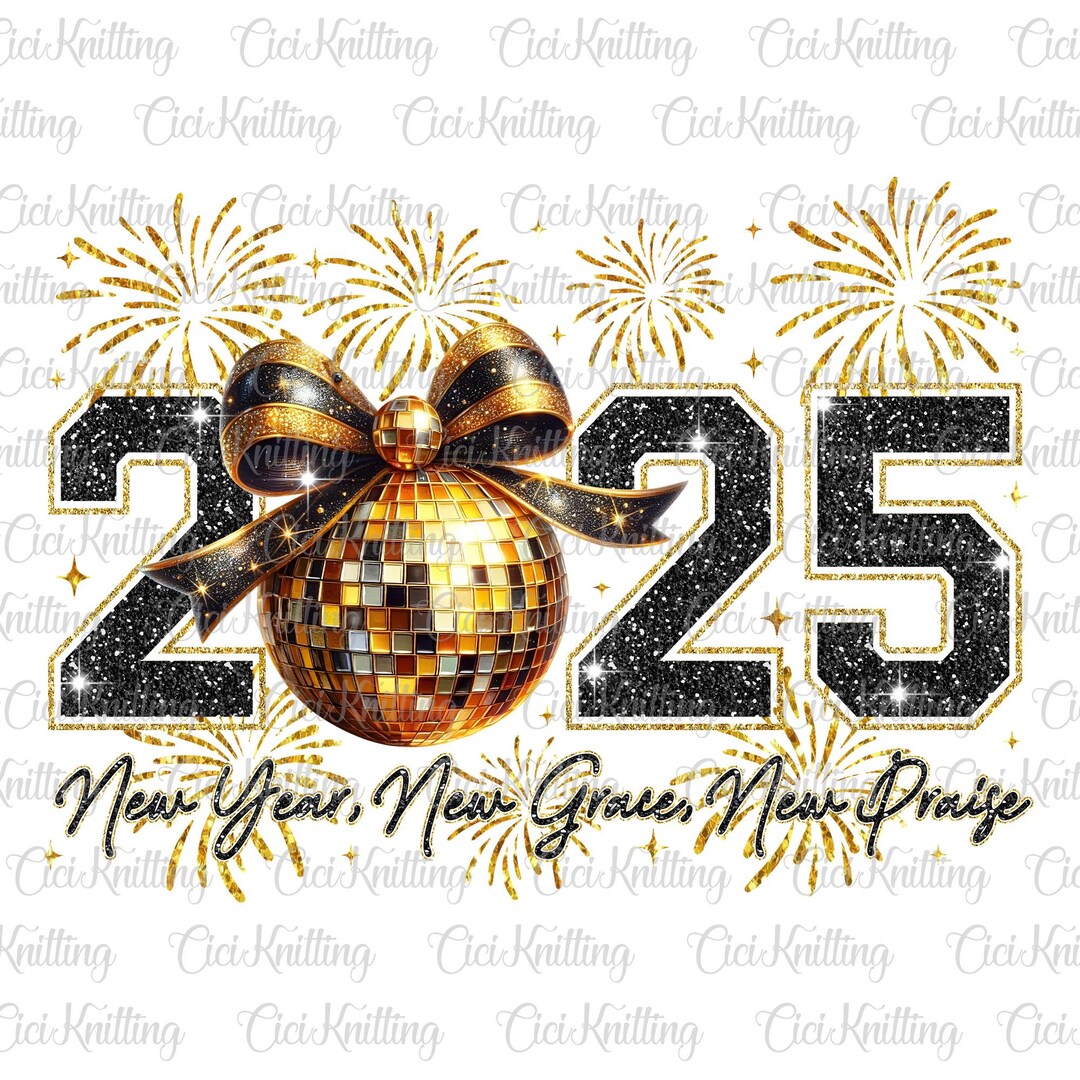 New Year Disco Ball PNG, Happy New Year Png, Hello 2025 Png, Gold ...