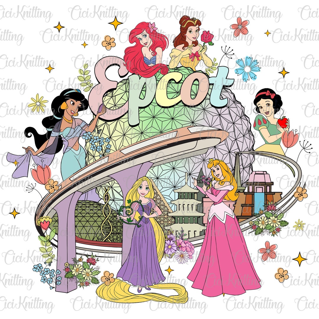 Retro Princess Floral Tour Png, Family Trip Png, Princess Characters ...