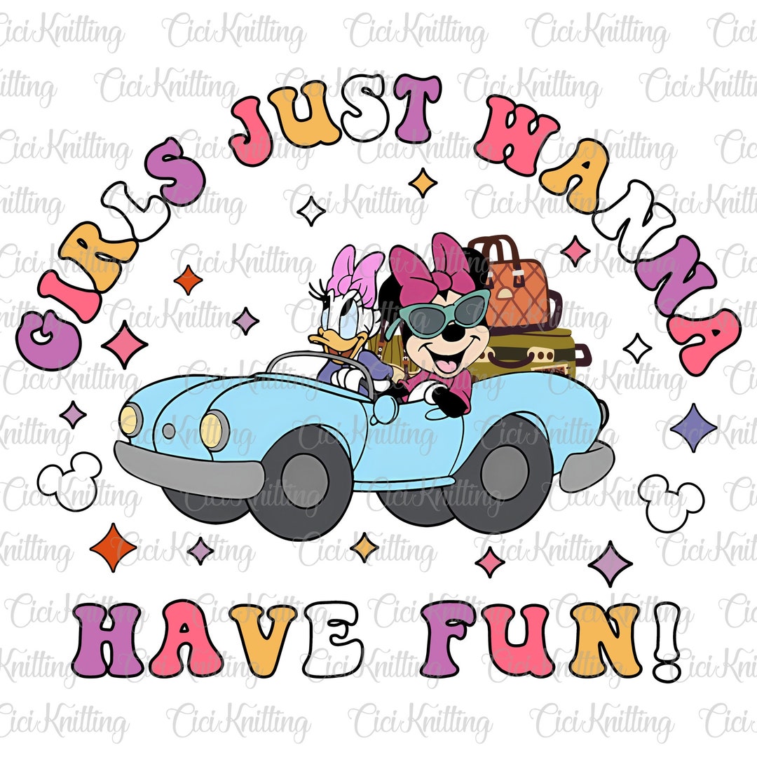 Girls Just Wanna Have Fun Png, Retro Car Family Trip Png, Summer Vibes ...