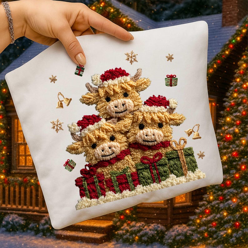 Latch Hook Yarn Crochet Highland Cow Png, Cute Bull Yarn Crochet Png ...