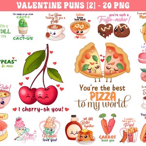 Valentine Food Pun PNG Bundle , Valentine Food Puns, Food Puns ...