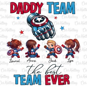 Custom Daddy Team Png, the Best Team Ever Png, Daddy and Kids Shirt ...