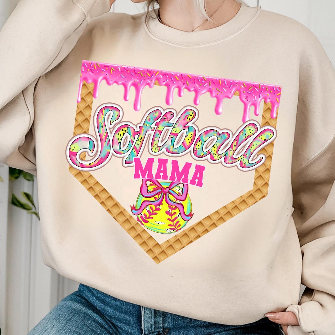 Softball Mama Drip Png, Softball Ice Cream Drip Png, Game Day Softball ...