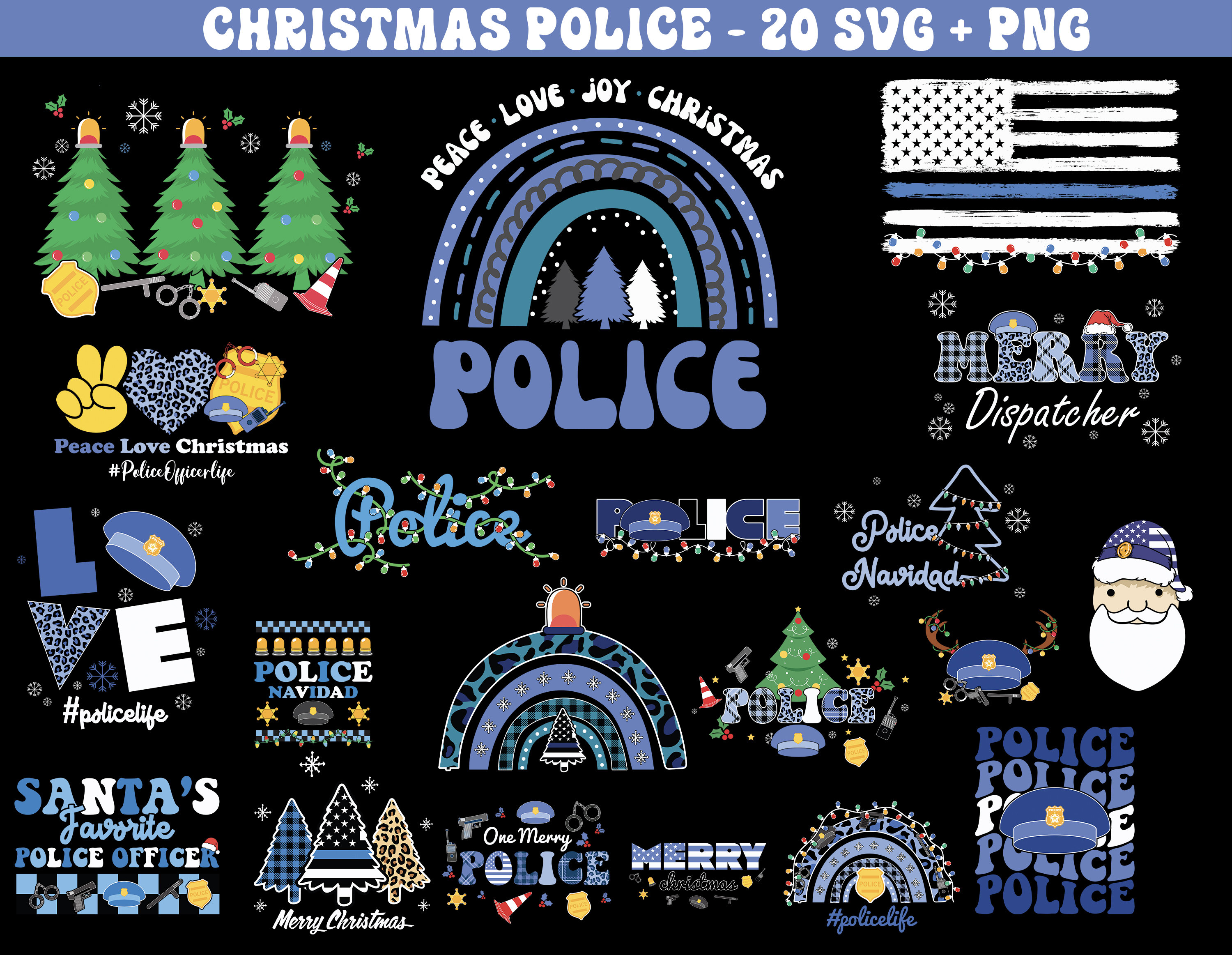 Christmas Police SVG Bundle, Santa's Favotite Christmas Officer Svg ...