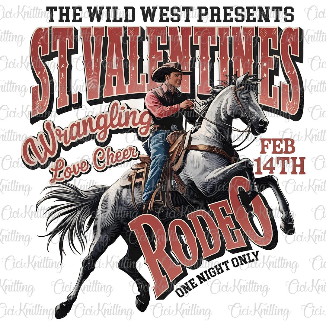 St.valentine's Wild West Rodeo Png, Vintage Western Valentines Love Png ...