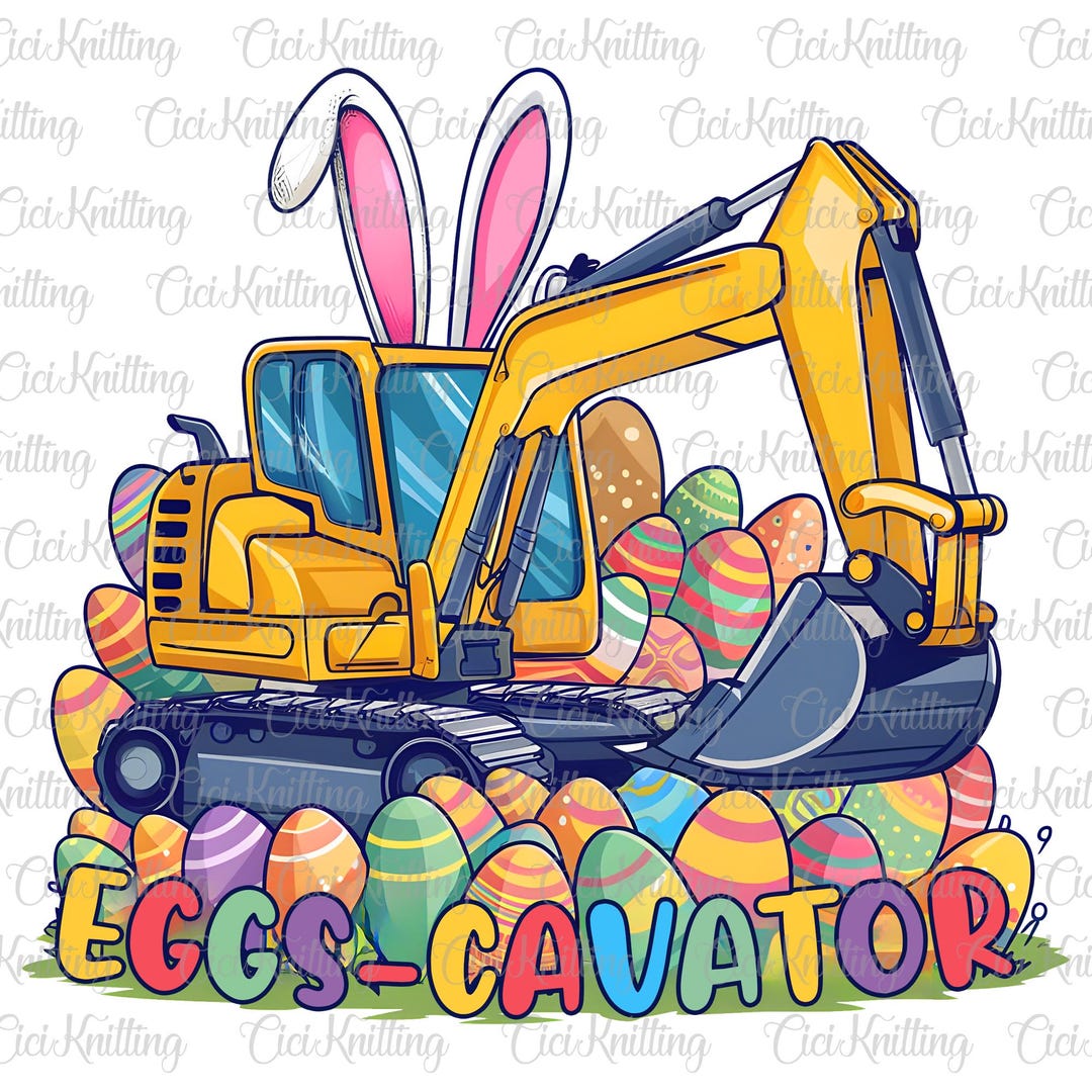 Egg Cavator Png, Backhoe Loader Easter Bunny Png, Girly Easter Png ...