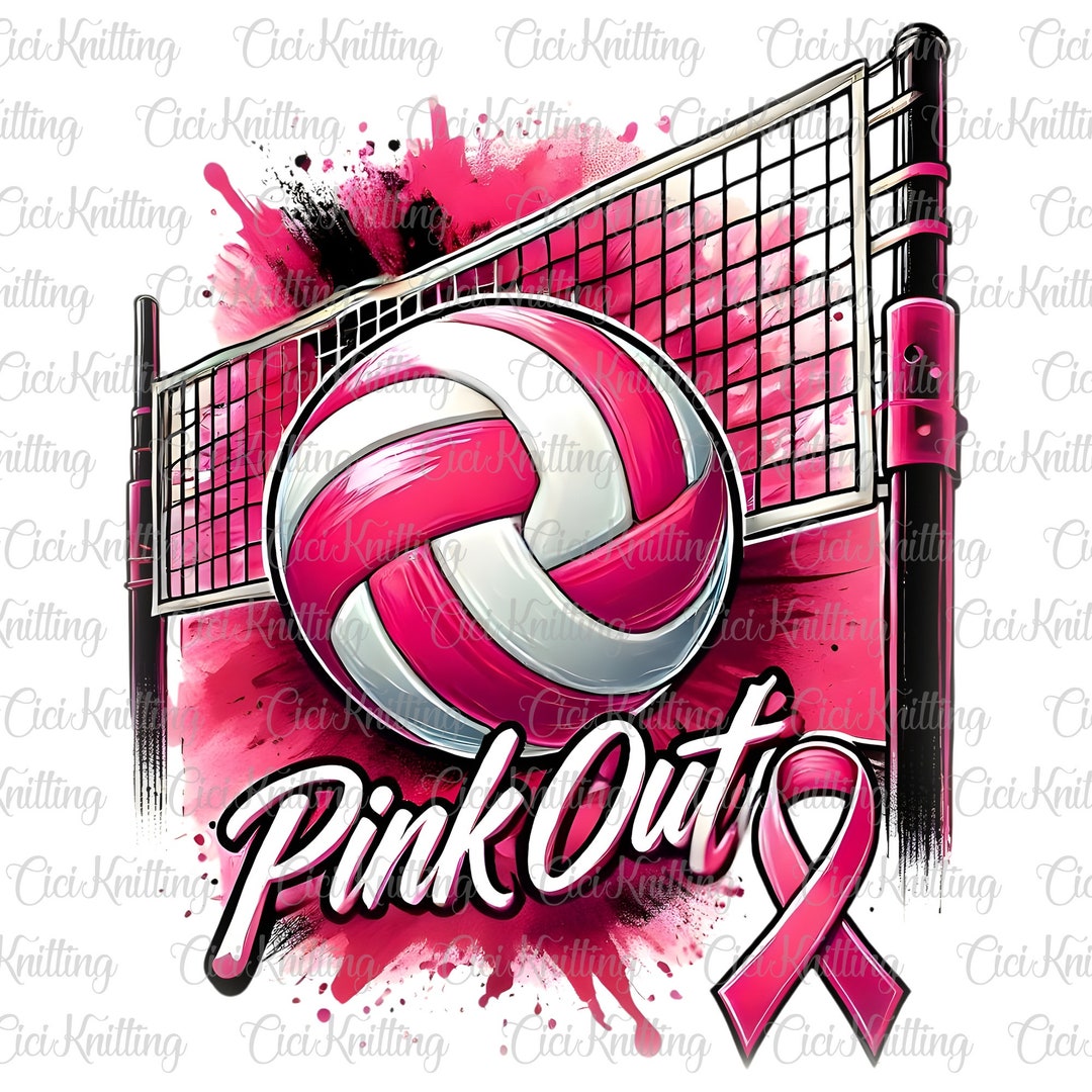 Volleyball Pink Out Png, Breast Cancer Awareness Png, Pink Cancer ...