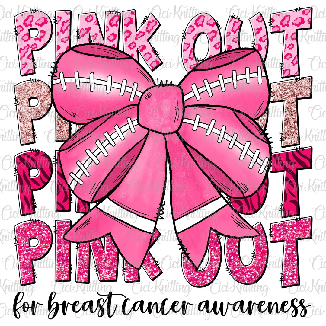 Football Pink Out Png, Pink Ribbon, Game Day Png, Football Mom Png ...