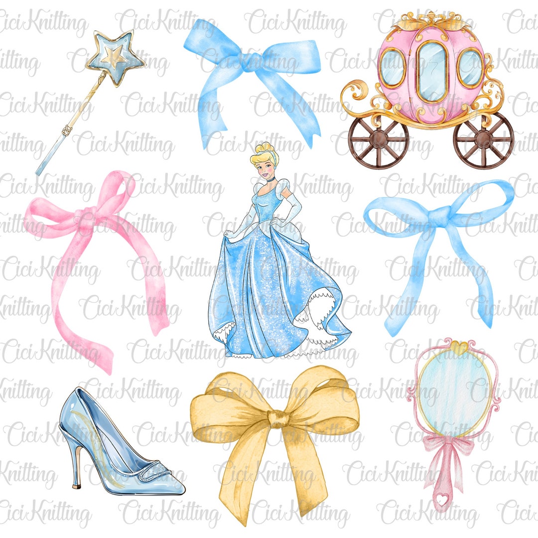 Watercolor Princess Coquette Bow Png, Princess Glass Slipper Png ...