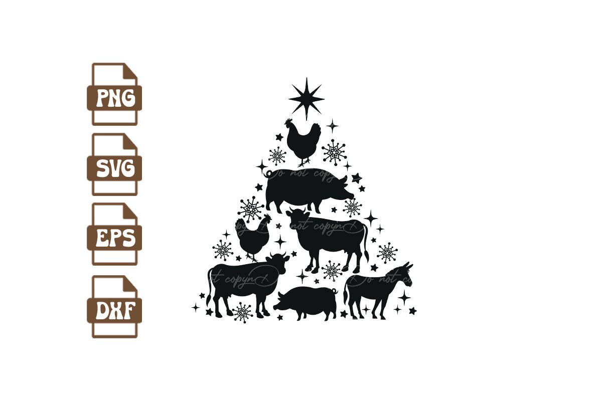 Country Christmas SVG Bundle, Farmhouse Christmas SVG Retro, Christmas ...