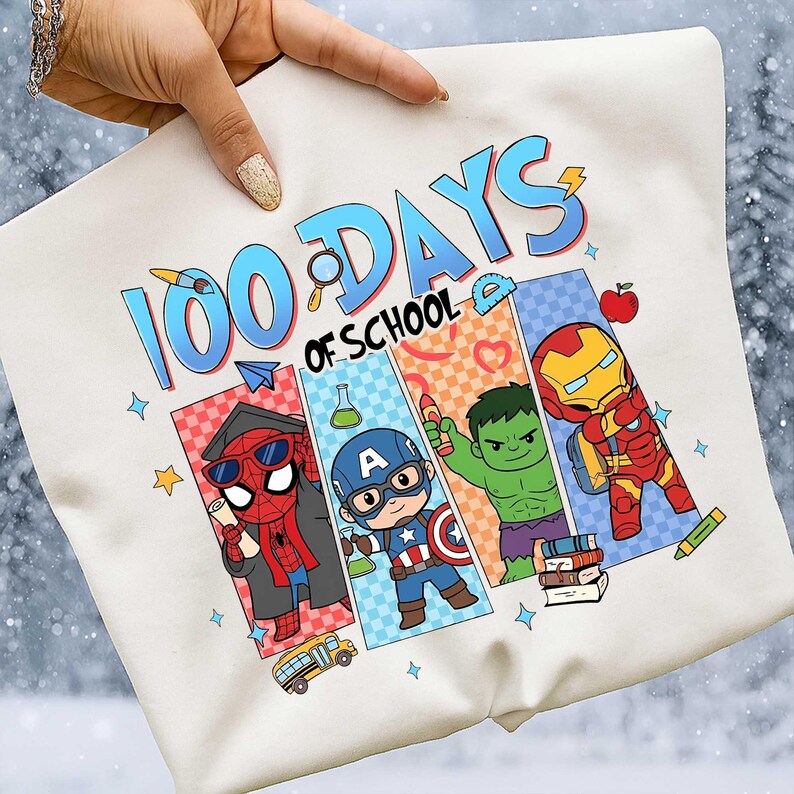 100 Days of School Png, Preppy Boys School Png, Cartoon 100th Day of ...