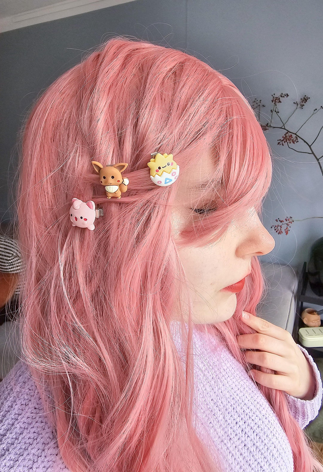 Handmade Kawaii Pokemon Jigglypuff Eevee Togepi Hairclips Pokemon ...