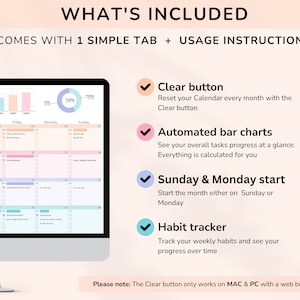 Digital Smart Calendar for Google Sheets, Task Tracker Spreadsheet ...